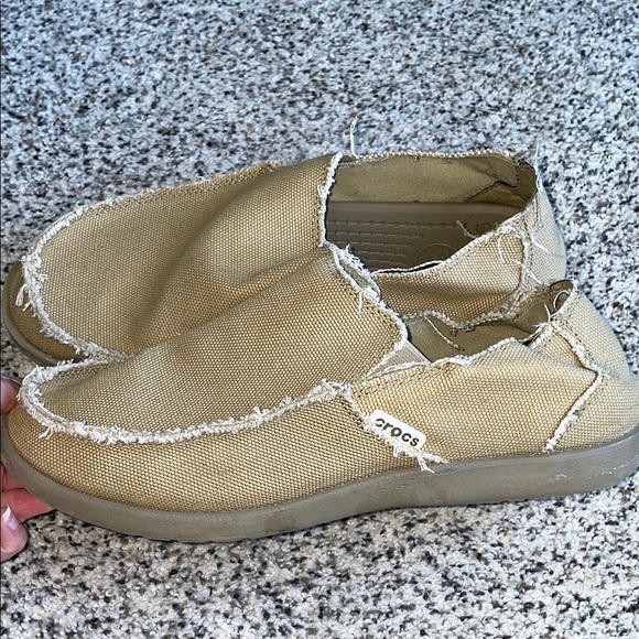 CROCS | Shoes | Crocs Mens Tan Casual Slipon Shoes | Poshmark